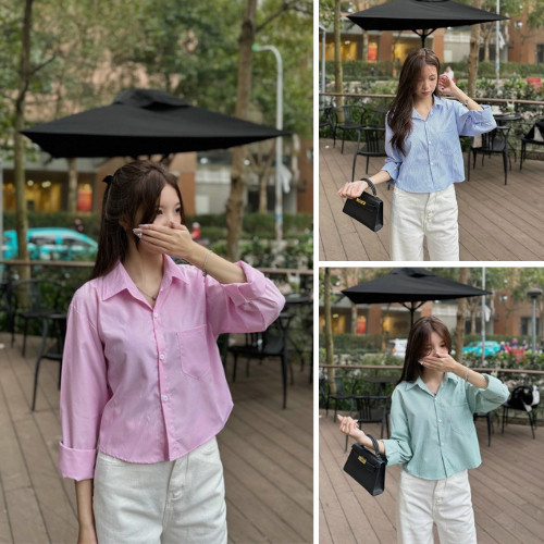 Bigsize Long-Sleeved Plaid Shirt With Bigsize Shrimp Tail crotop Shape ...