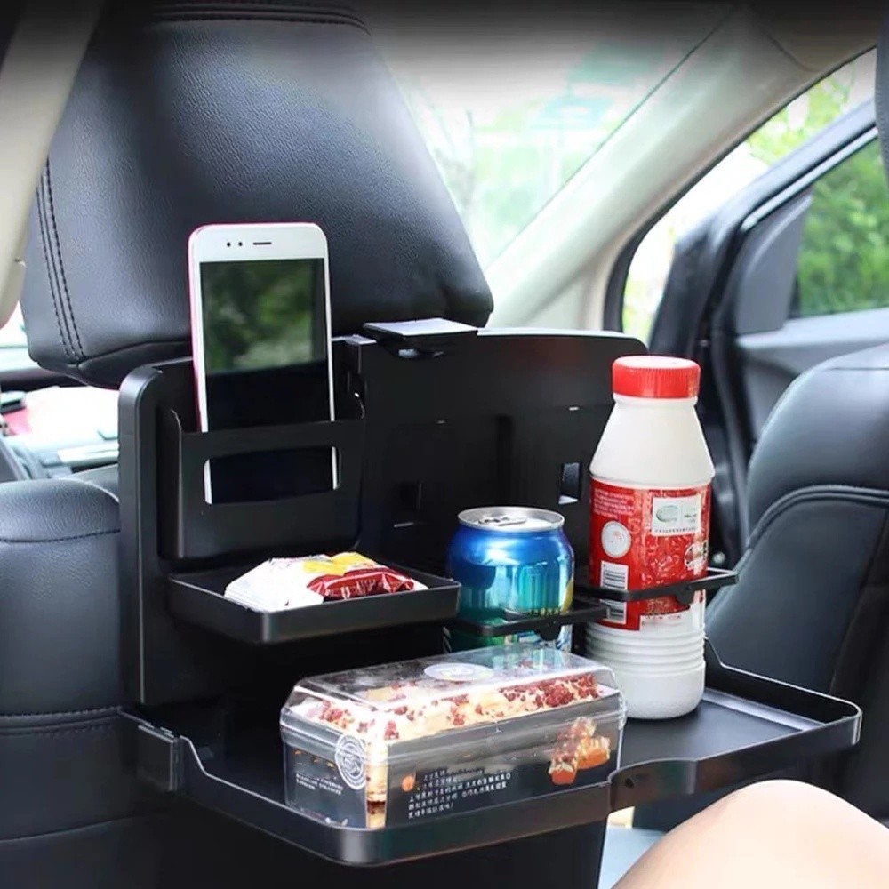 B2U Foldable Car Food Tray With Bottle Cup Holder Steering Wheel Table ...
