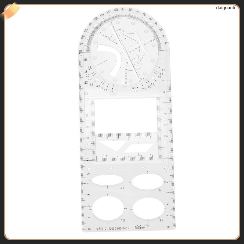 daiquanli Ruler Plastic Geometric Students Drawing Rulers Mathematics ...
