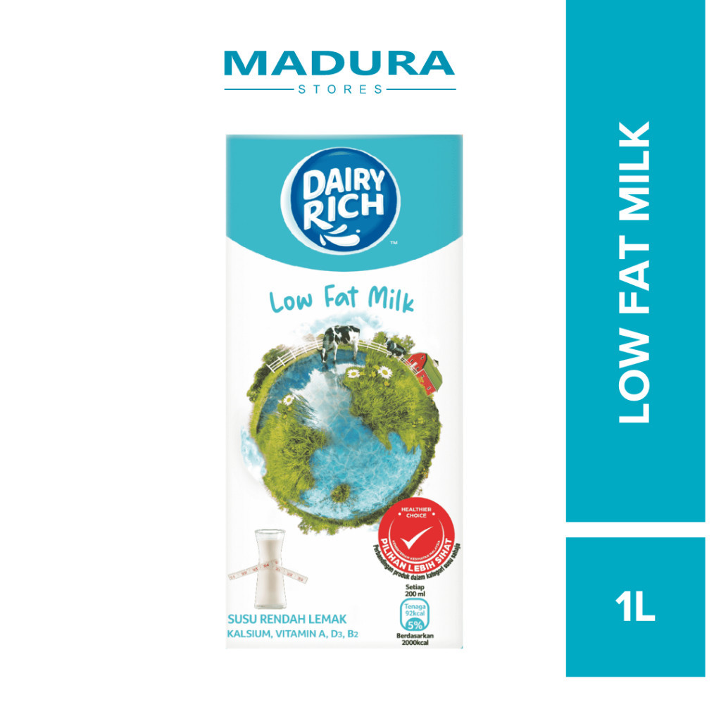 Dairy Rich Low Fat UHT Milk 1L | Shopee Malaysia