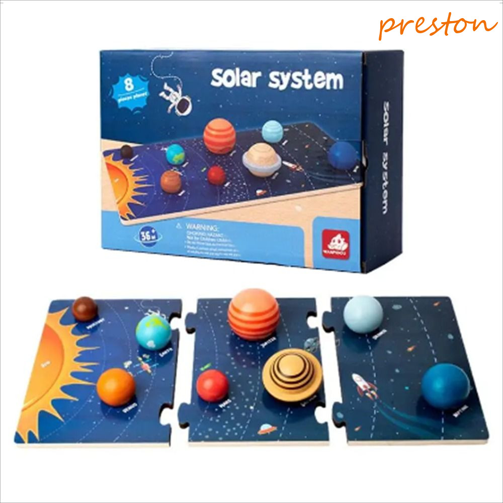 PRESTON Solar System Puzzle Toy, 3D Wooden Eight Planets Planets ...
