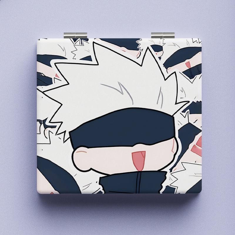 Travel Makeup Mirror Jujutsu Kaisen Satoru Gojo, PU Portable Beauty ...