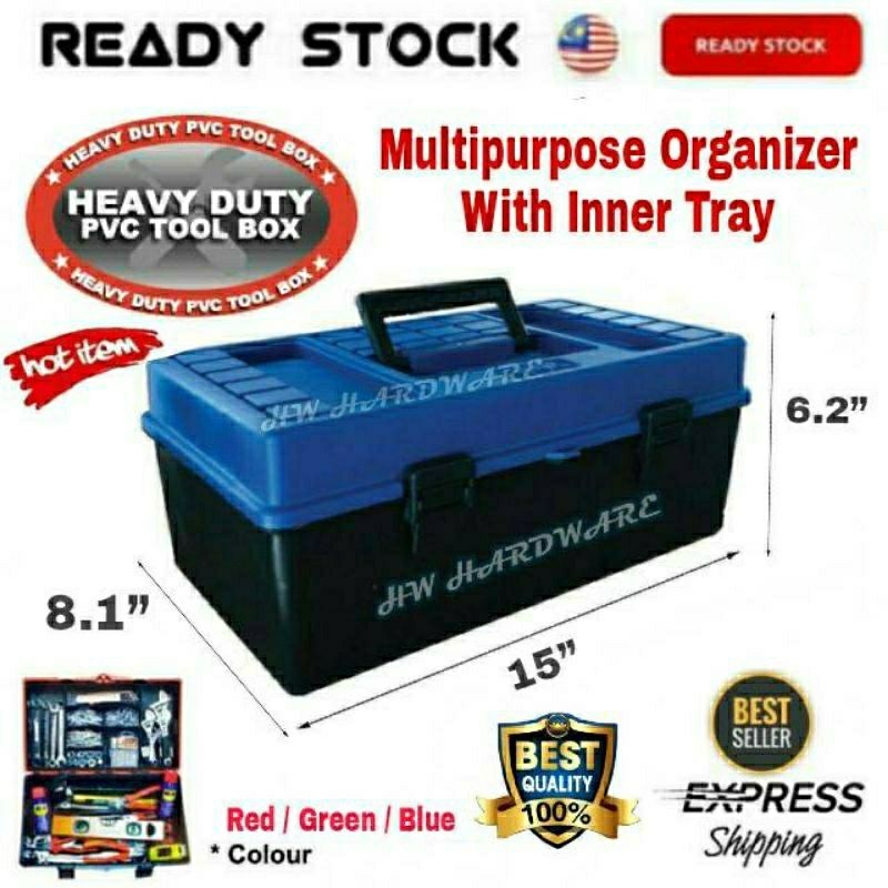 PVC Tool Box Inner Tray Organizer Plastic Storage Box Tool Box With Big ...