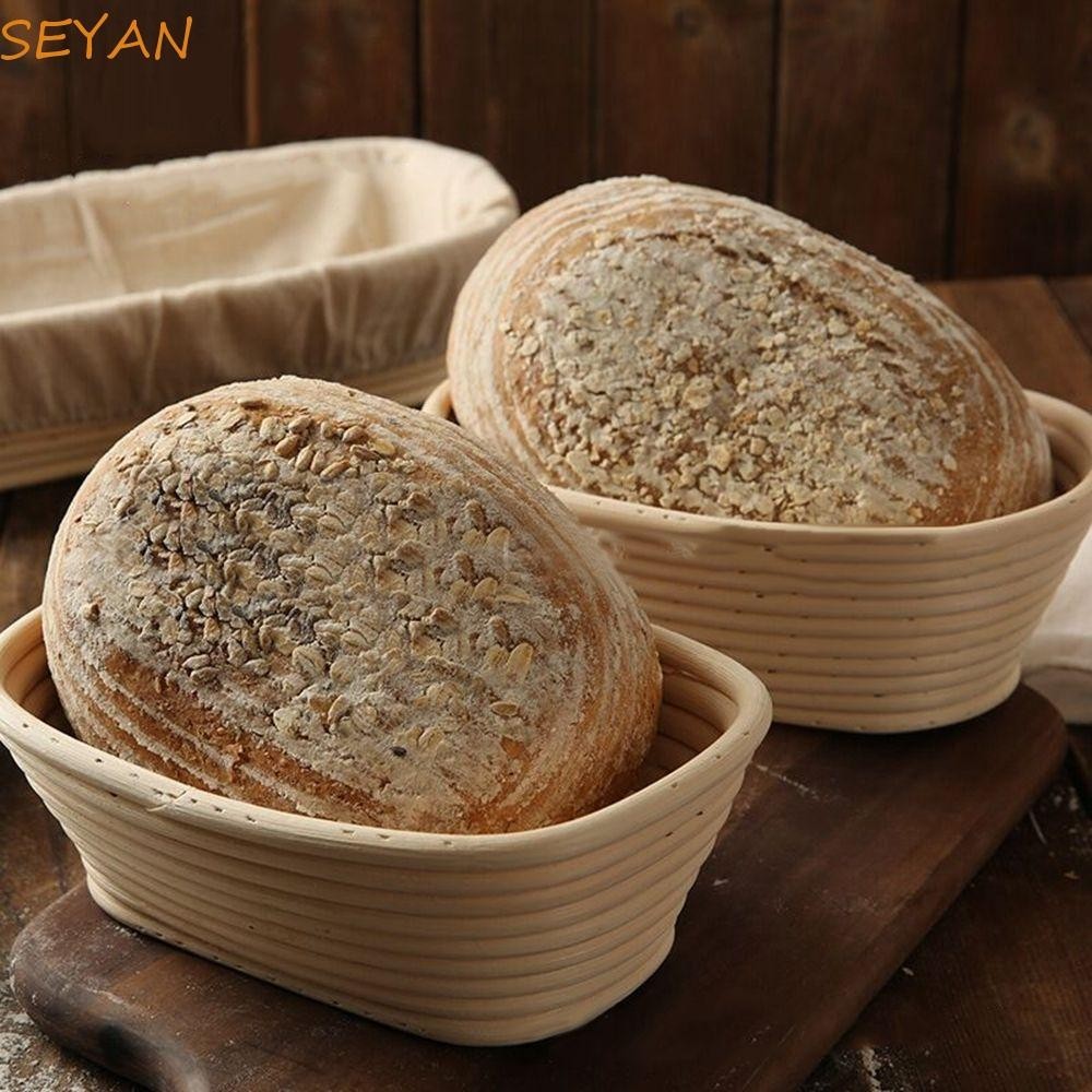 SEYAN Wicker Rattan Basket Natural Bread Fermentation Mass Proofing ...