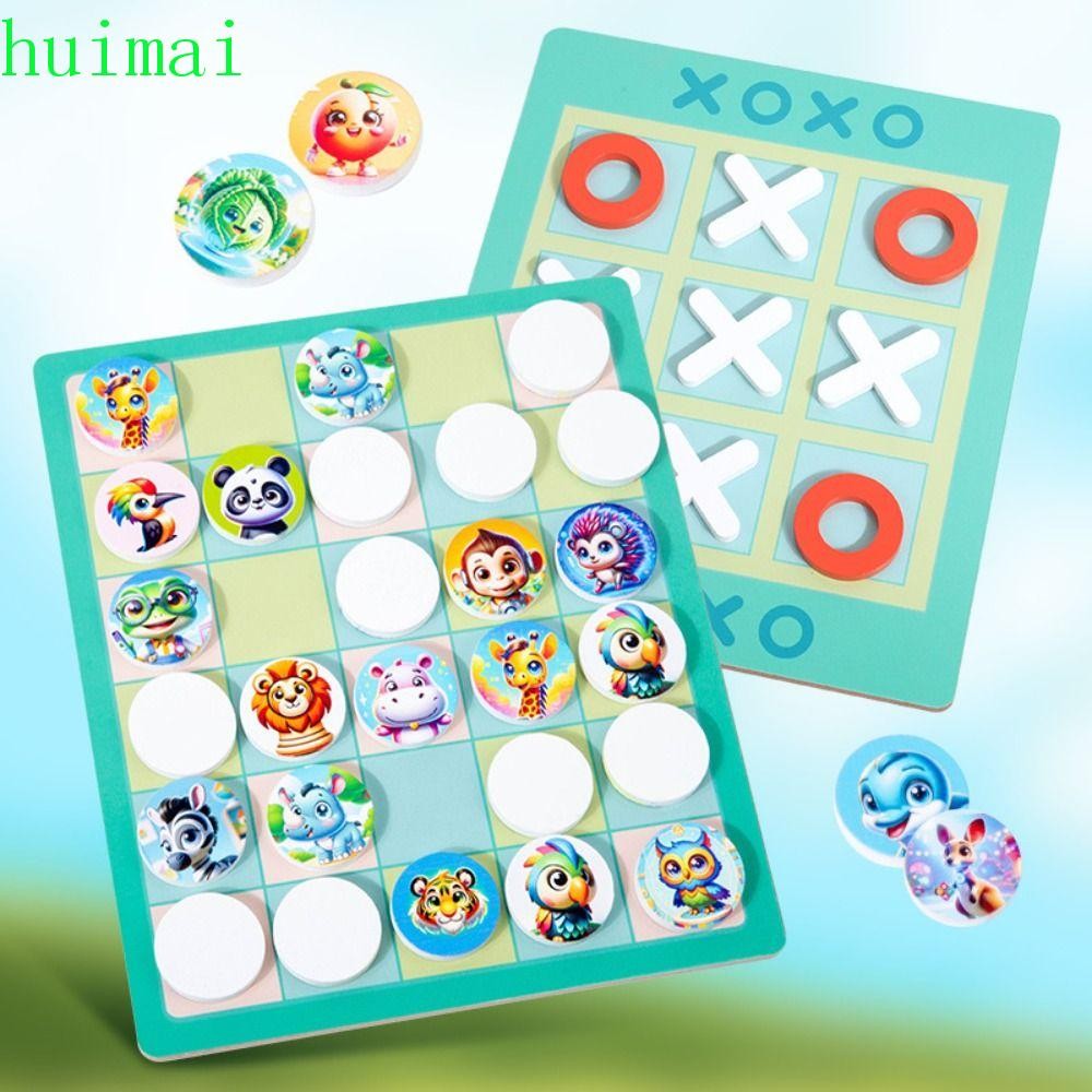 HUIMAI 2-in-1 XO Chess, Flip Tictactoe Tic-Tac-Toe Table Game, Kids ...