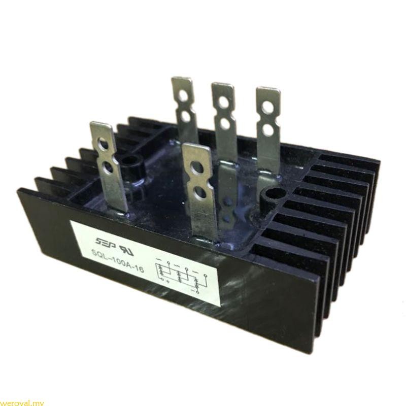 weroyal 5 Terminals 3 Phase Full Wave Diode Module Bridge Rectifier 100A 1600V Heatsink Shape ...
