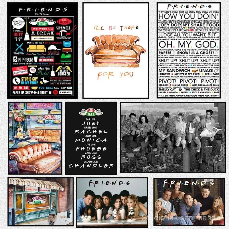 Classic Friends TV Program Posters Canvas Painting Funny Friends Wall ...