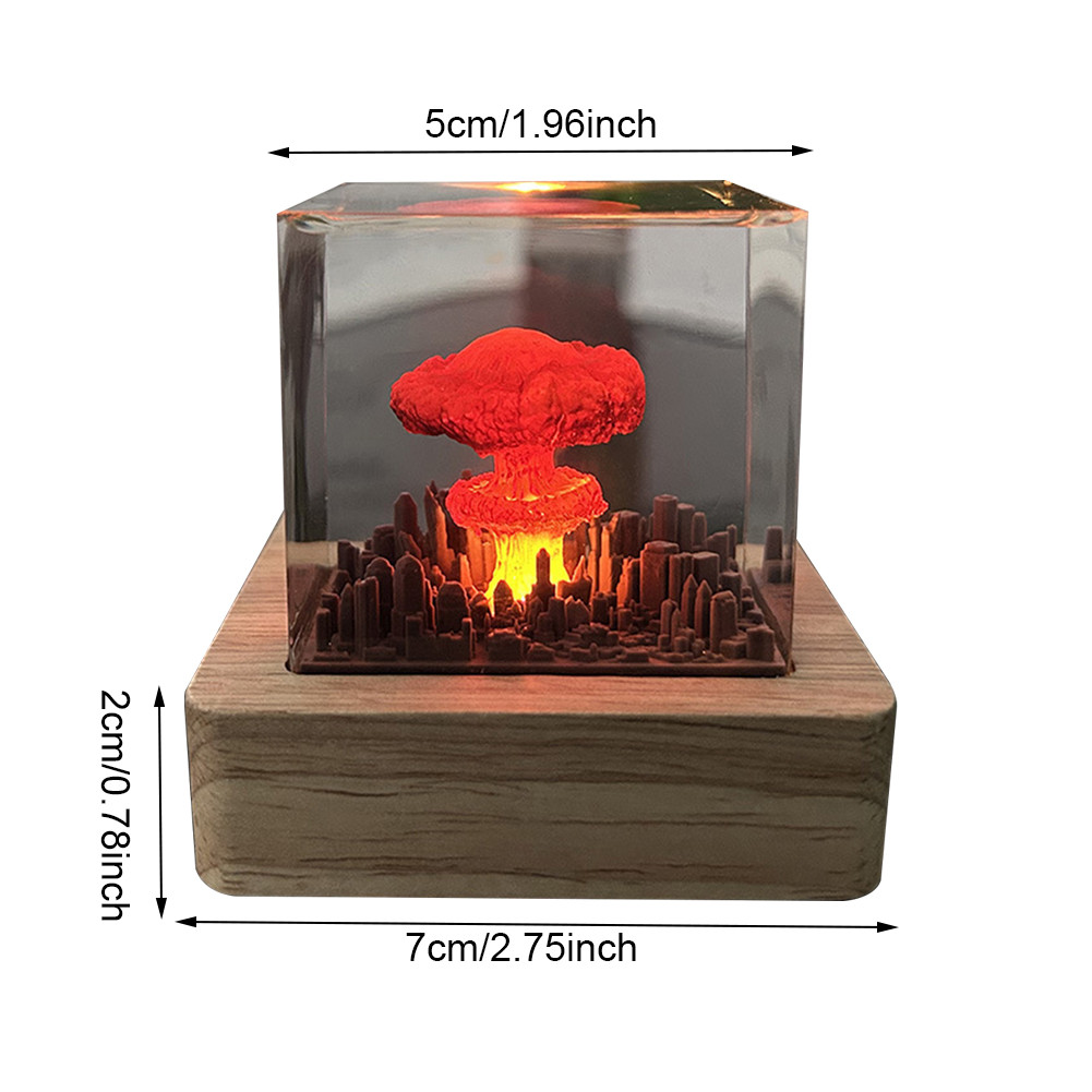 Nuclear Explosion Mushroom Cloud Lamp Resin Nuclear Bomb Model ...