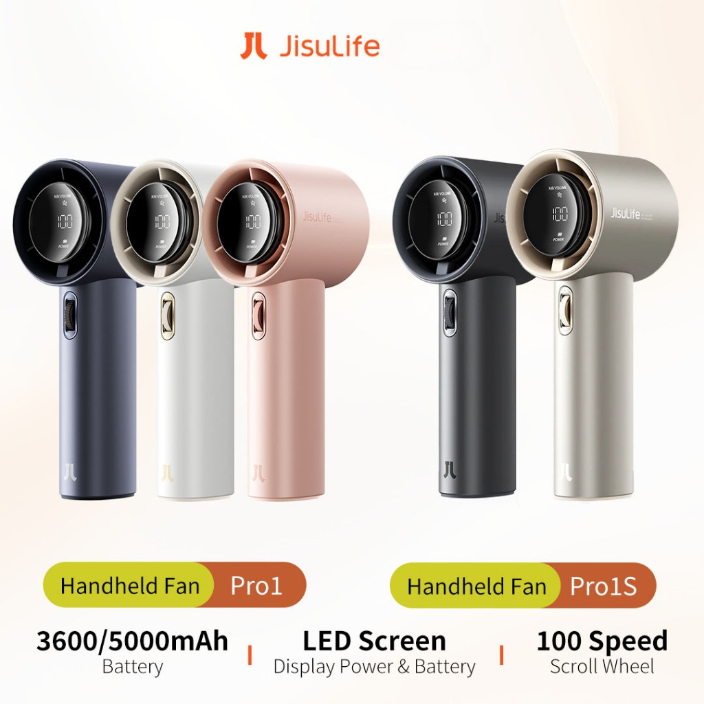 JISULIFE Pro1/Pro1s Handheld Fan Mini Turbo Rechargeable Travel Jet ...
