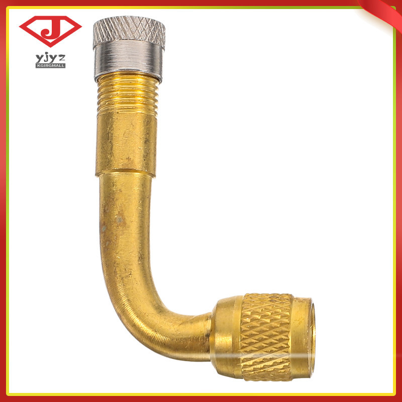 90 Degree Brass Valve Adapter Bike Stem Tire Wrapper Gauges Inflator ...