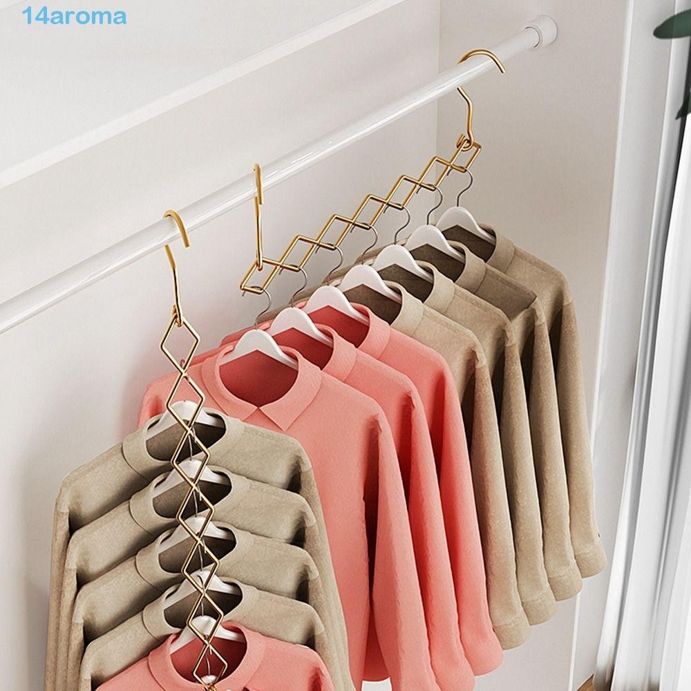 AROMA Clothing Cascading Rack, Stainless Steel Stackable 7 Slots ...