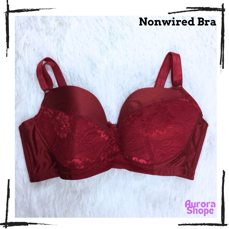 Louise Nonwired Bra Full Cup | Tiada Dawai | 34B-40C | Red | Shopee ...