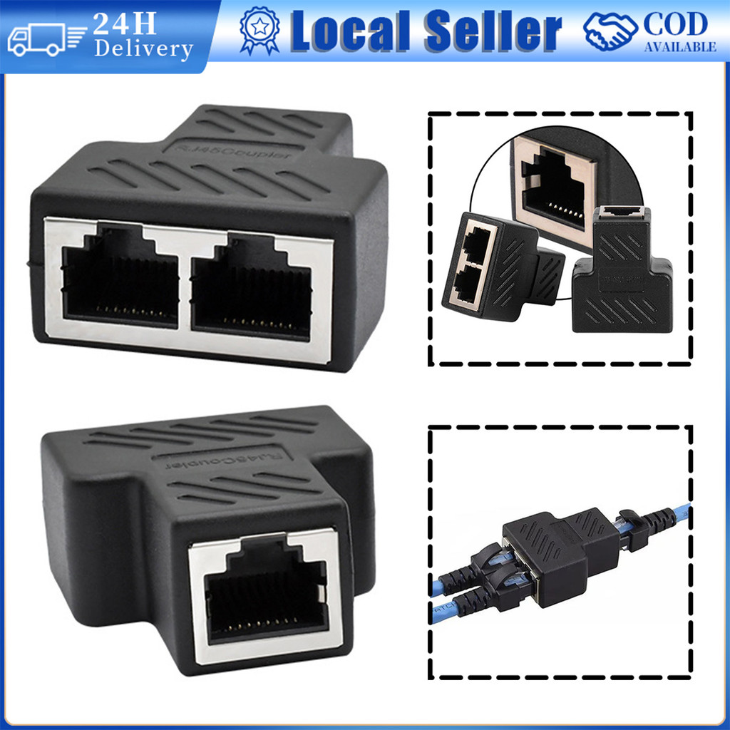 5PCS Female To 2 Female RJ45 Splitter Lan Ethernet Network Splitter ...
