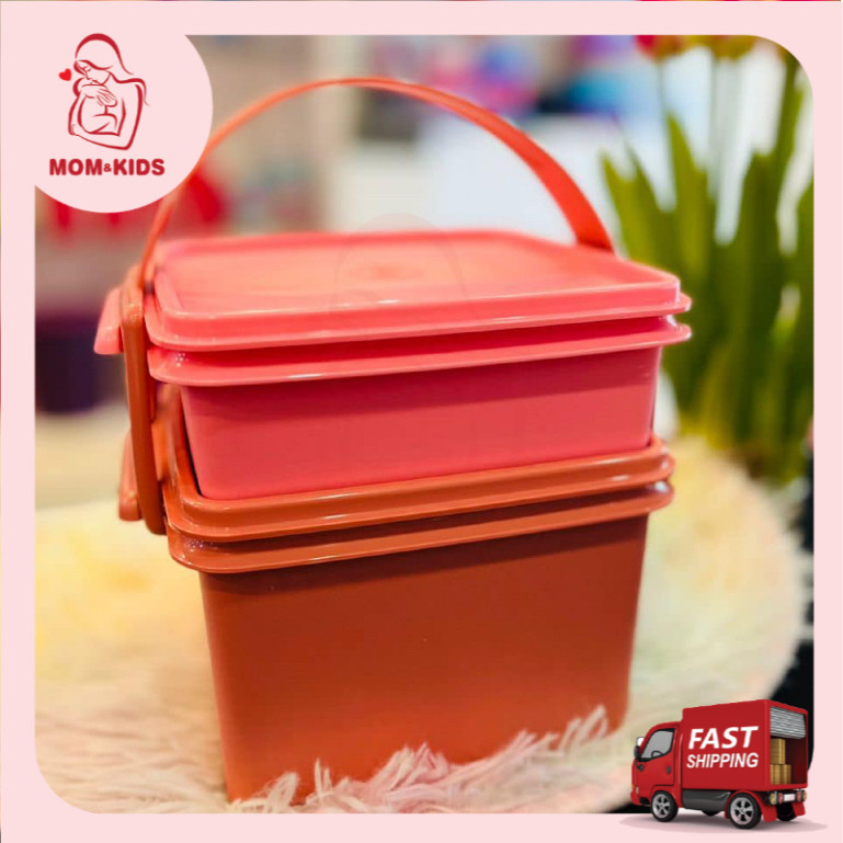 Tupperware 790ml Triffin Delight Set with Cariolier Pink Set Bekas Kuih ...