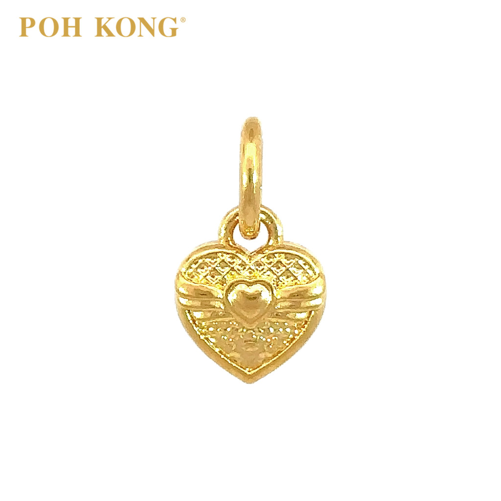 POH KONG 916/22K Yellow Gold Double Heart Shape Pendant | Shopee Malaysia