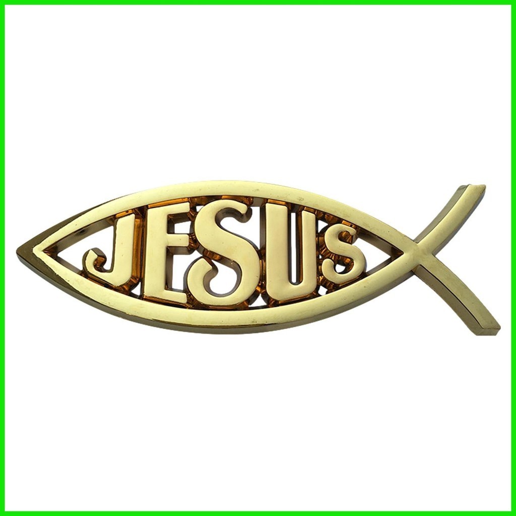Jesus Fish Decal Sticker Car Emblem Sticker Jesus Fish Emblem Reusable ...