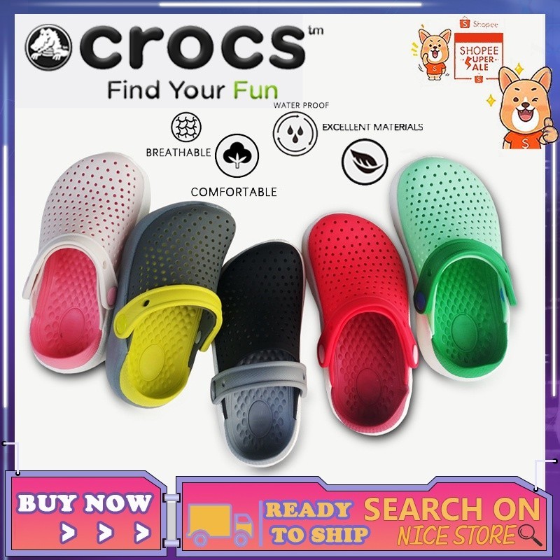 [Ready stock]Crocs Lite-Ride Classic Children's hole shoes boys ...