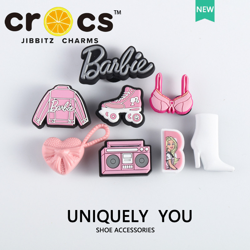 Barbie jibbitz cross set Shoe Buckle Pink Girl Cute barbie Series Shoe ...