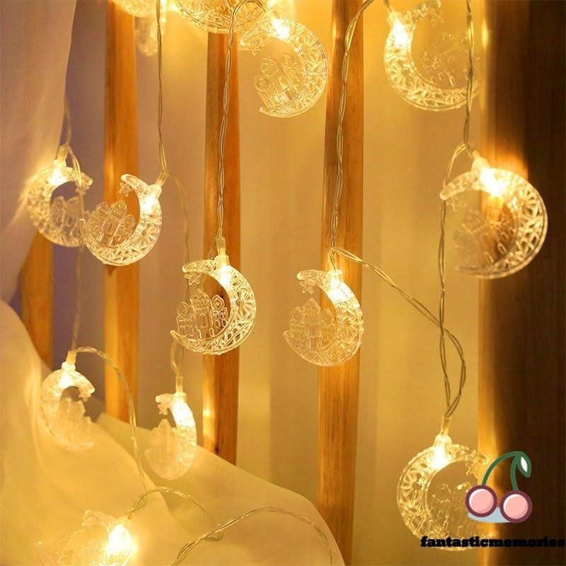 Hari Raya 2024 2M 10LED EID Mubarak LED String Lights Islam Muslim Festival Party Moon Star ...