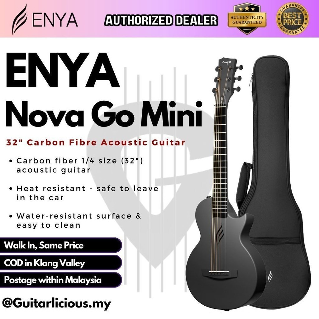 Enya Nova Go Mini Carbon Fiber Acoustic Guitar 32 inch (1/4) Size ...