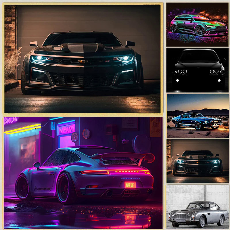 COOL Vintage Car Luxury Performance Car Classic Car Series Print Canvas ...