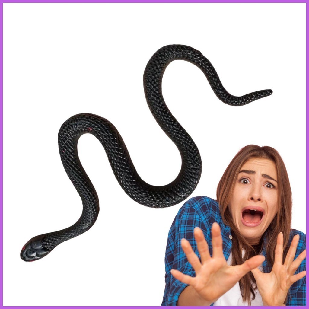 Fake Snake Prank Black Snake Toys Fake Rubber Snake Funny Rain Forest ...