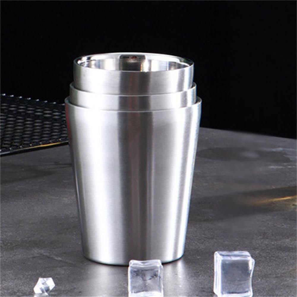 Stainless Steel Cups Double Wall Tumbler Glasses Stackable Glasses ...