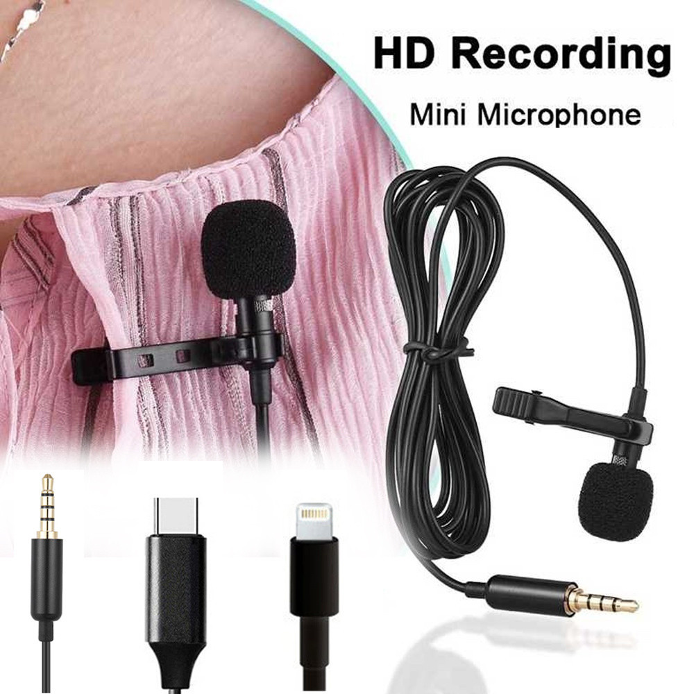 New Mini Portable Clip-on Lapel Lavalier Condenser Mic Wired Microphone ...