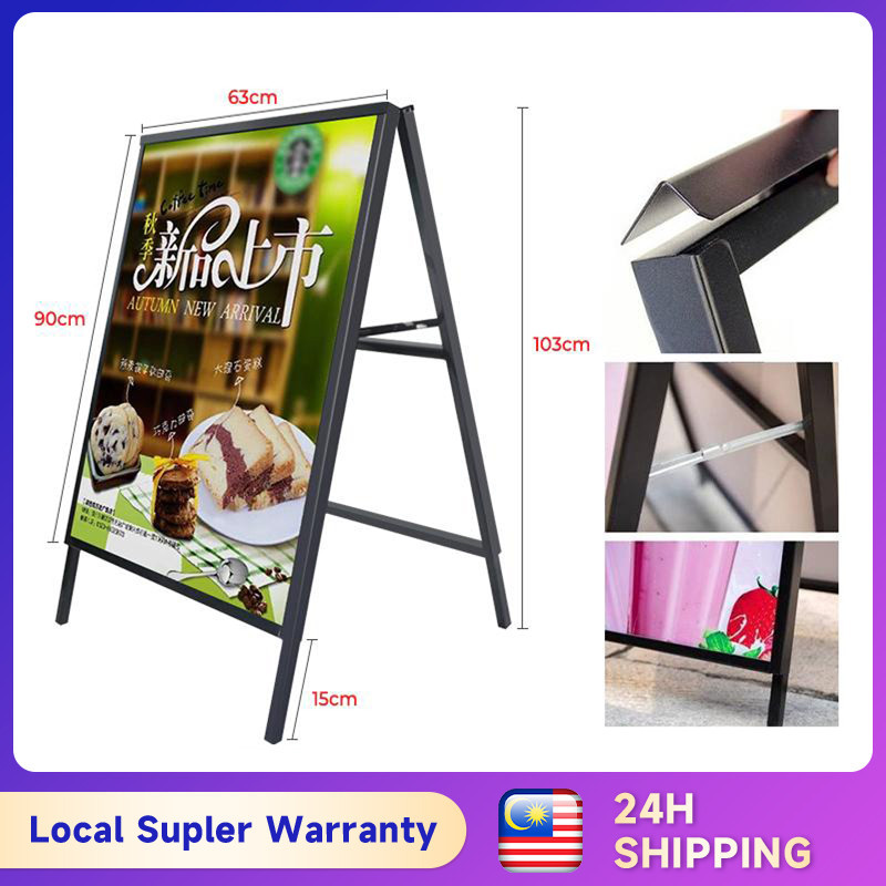 Single Side Metal A Frame Cafe Sign Board Display Stand 60cm x 90cm 广告牌 ...