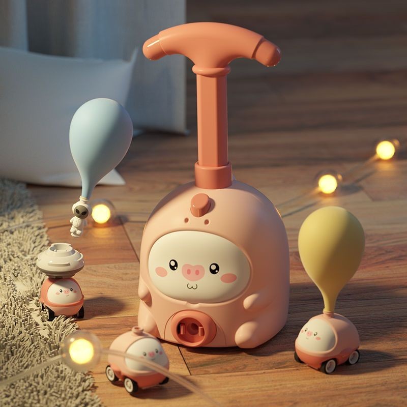 Piglet Aerodynamic Car Launch Table Flying Balloon Car Tik Tok Crash ...