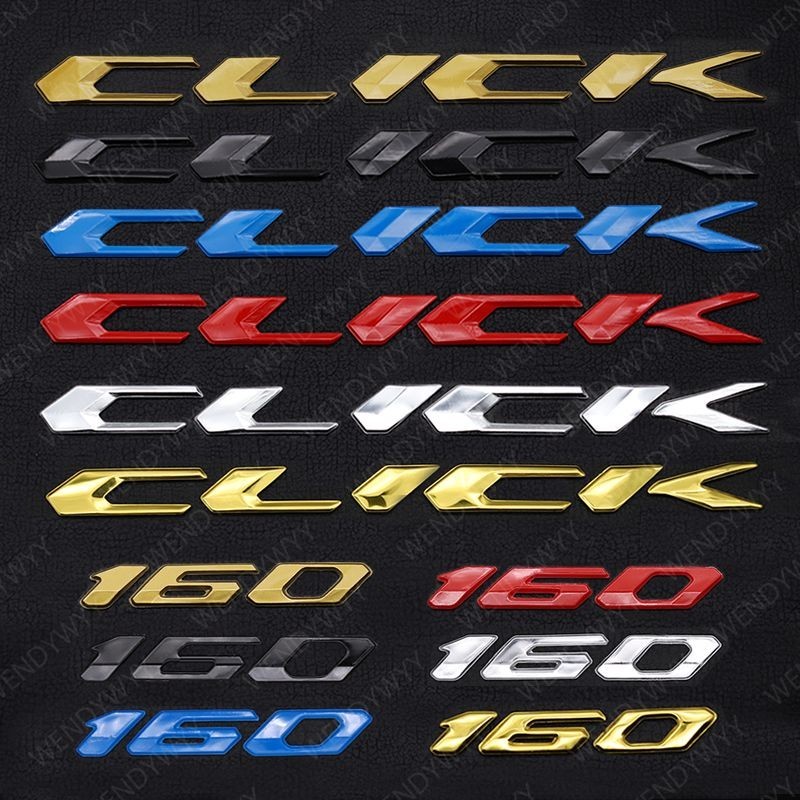2pcs 3D New Honda Click and 160 Emboss Letter Emblem Waterproof Badge ...