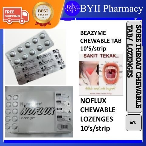 BEAZYME PAPAIN TABLET 10'S / NOFLUX LYSOZYME (PAPASE 150,000 USP UNIT ...
