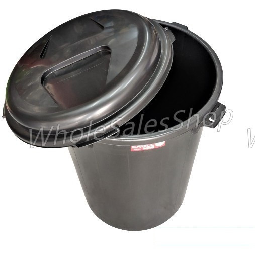 🔥Heavy Duty🔥Eagle DUTSBIN 12 GALLON PAIL WITH COVER BLACK DUSTBIN RUBBISH BIN GARBAGE BIN TONG ...