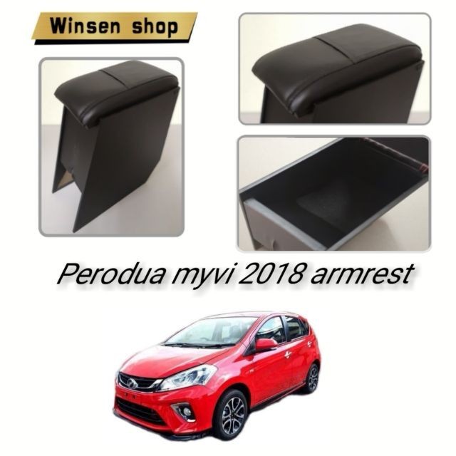 Perodua myvi 2018 armrest console box black line wins | Shopee Malaysia