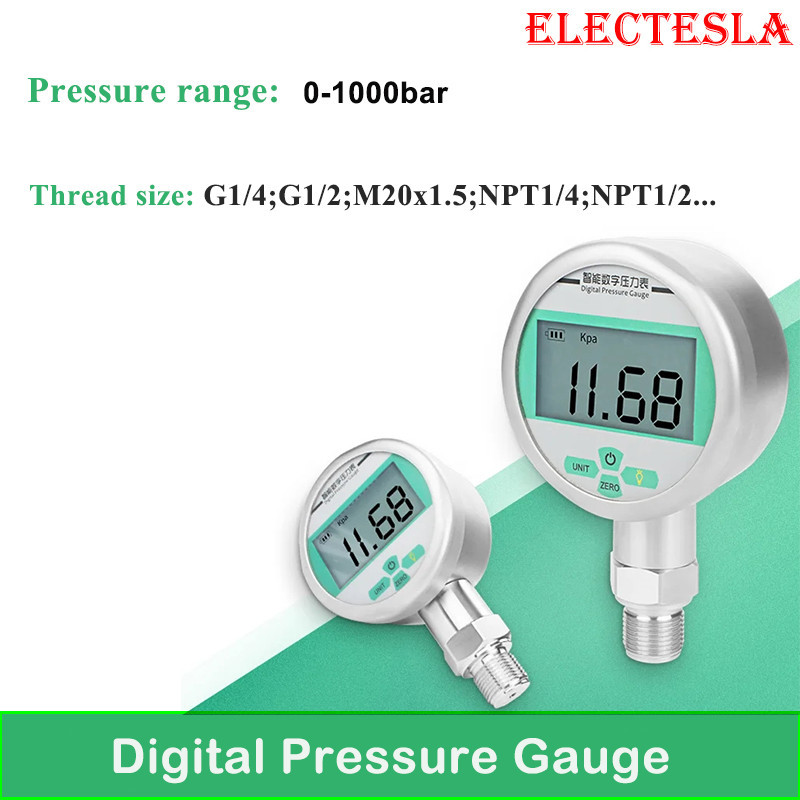 Digital Pressure Gauge 300bar 400bar -0.1~60Mpa M20*1.5 High Pressure ...