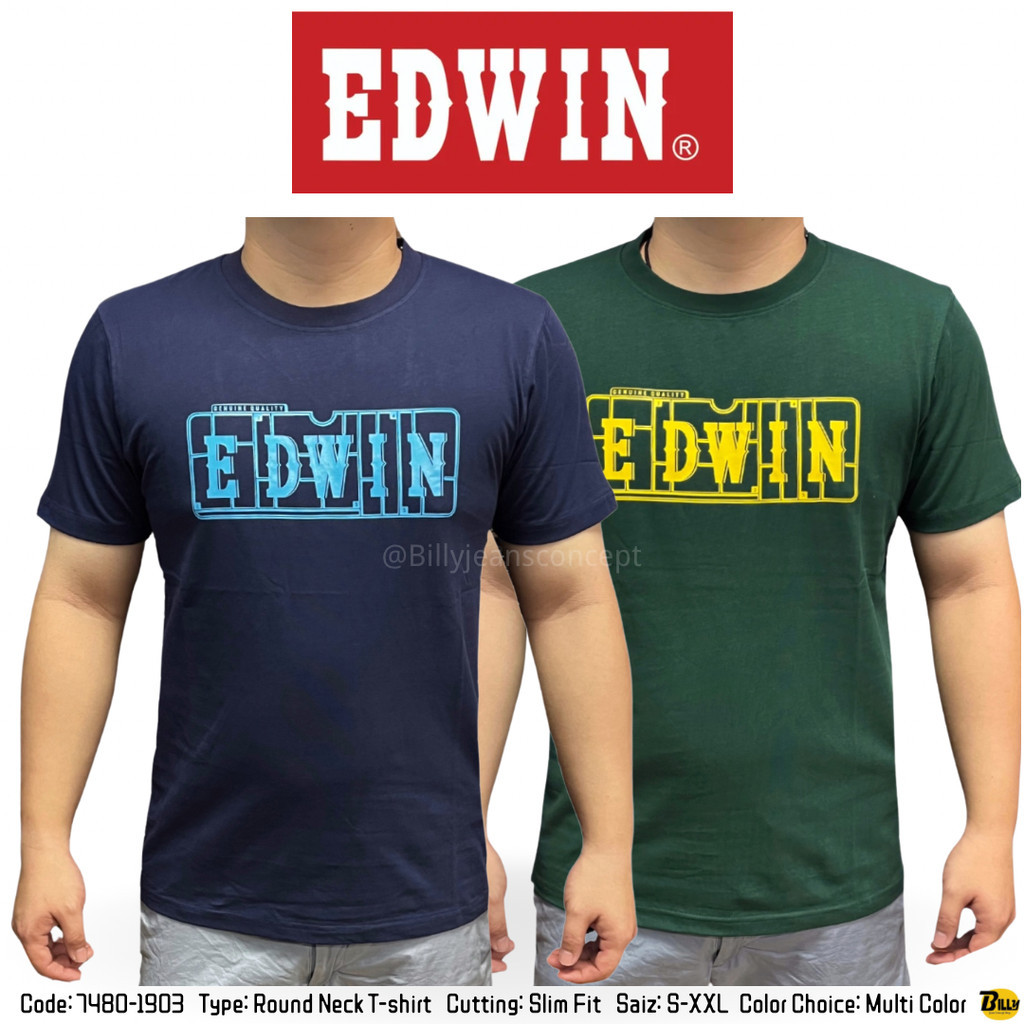 EDWIN Brand Men’s Slim Fit Casual Round Neck ( 7480-1903 ) | Shopee ...