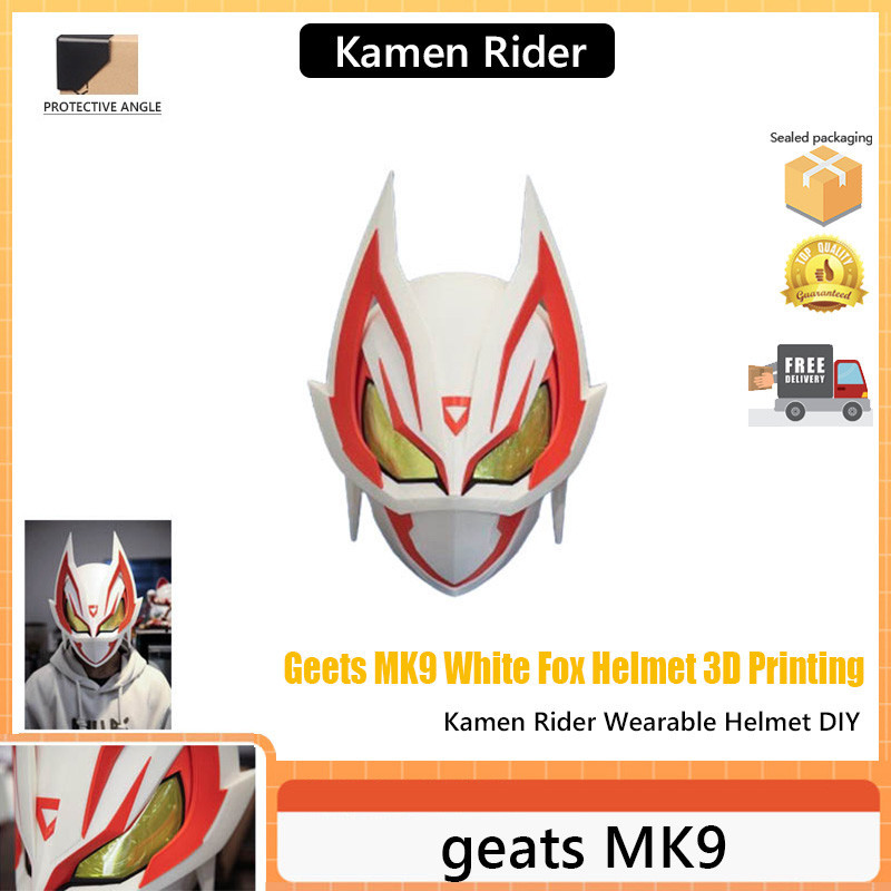 Kamen Rider geats MK9 White Fox Helmet 3D Printing cos | Shopee Malaysia