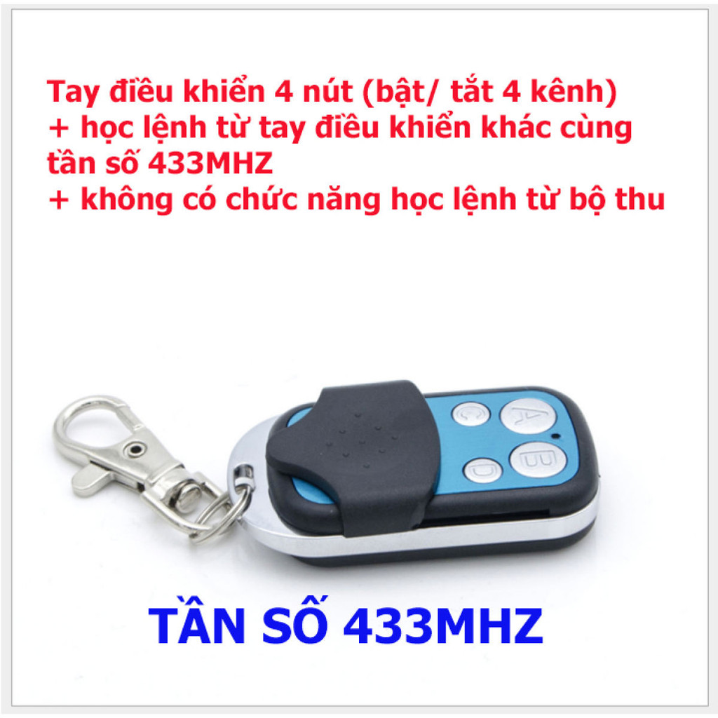 K12- ABCD 4-button remote control with frequency 433 Mhz - 433MHz ...