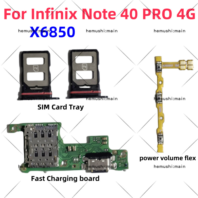 for Infinix Note 40 PRO 4G X6850 Power Volume Flex Button Switch USB ...