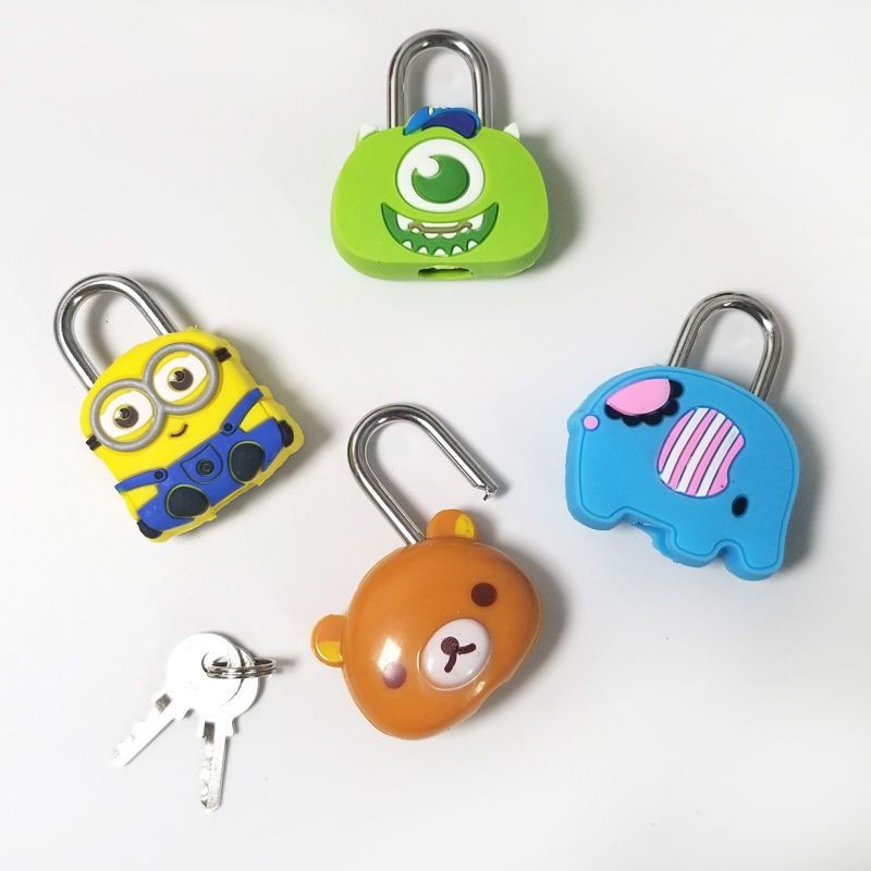 Looking Back 802 People Cartoon Lock Cute Shape Metal Padlock Diary ...