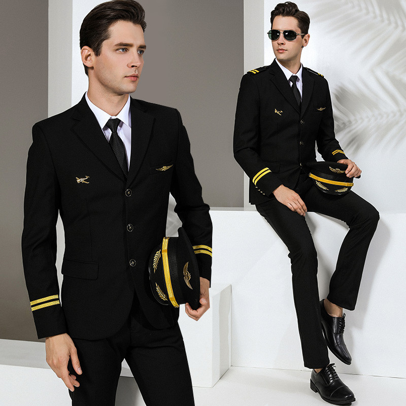[Factory Ready Stock] Aviation Captain Uniform Male Air Uniform Pilot ...