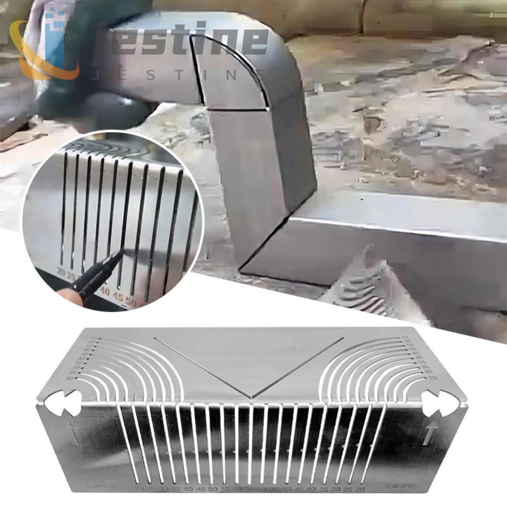 JESTINE Square Tube Folding Ruler, Stainless Steel Multifunction Four ...