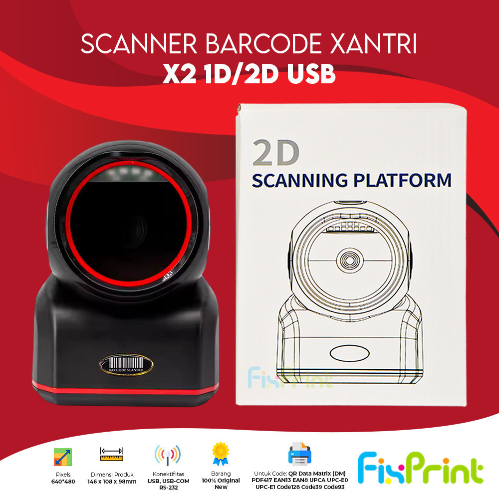 Qr CodeBarcode Scanner Xantri Scan Omni X2 1D 2D Scan Scanner Barcode ...