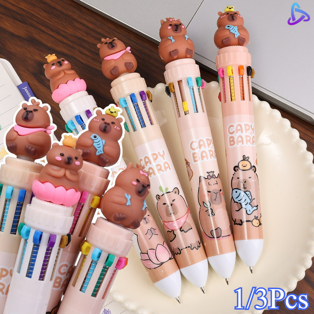 Cartoon Capybara Drawing Signature Pen - Labubu Ten Color Doll Ball-pen ...