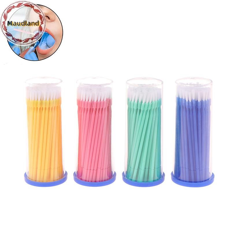 Maudland 100Pcs/Box Disposable Dentistry Long Brush Bendable Medication ...