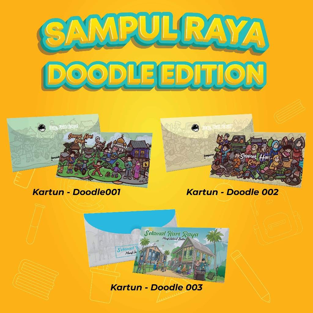 SAMPUL RAYA DOODLE EDITION 2025 | 10PCS | READY STOCK | Shopee Malaysia