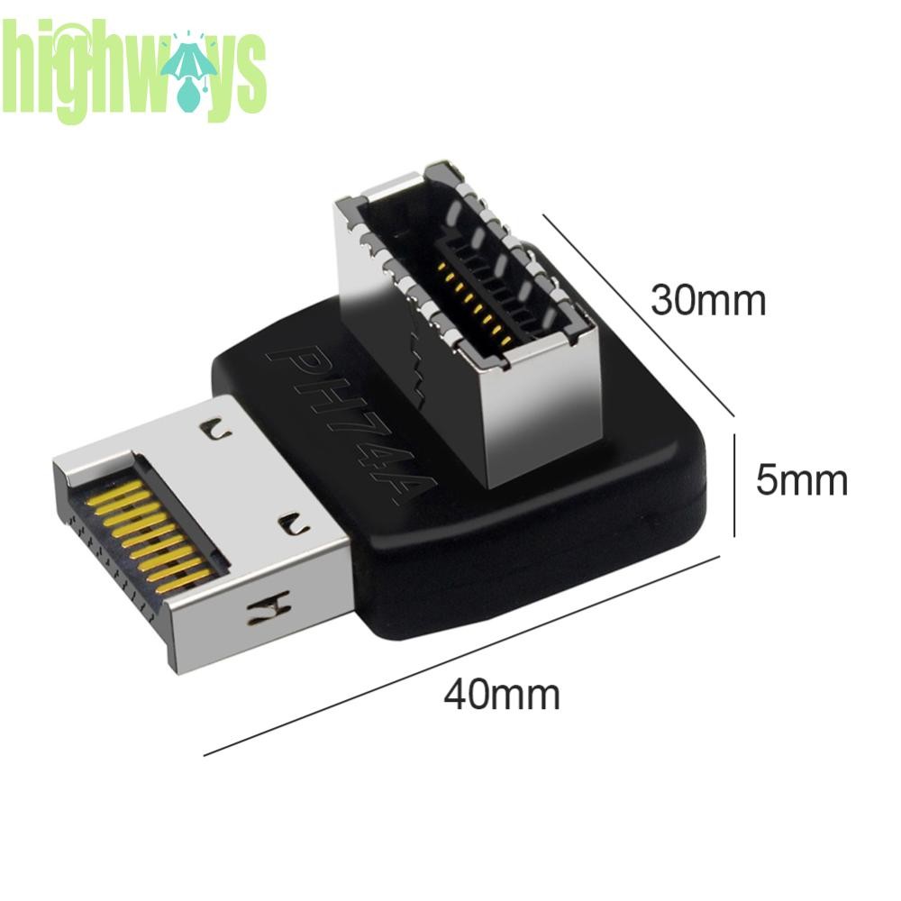 USB Header Adapter Computer Motherboard Type-C USB3.1 Type-E 90 Degree ...