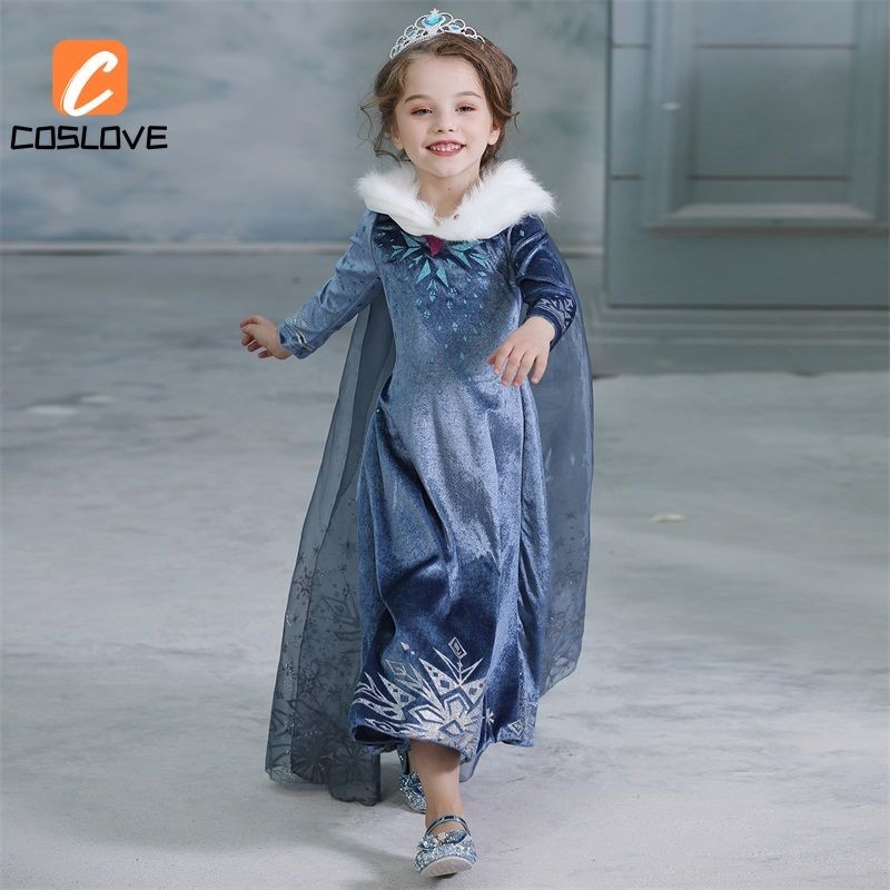 Classic Fairytale Frozen Elsa Cosplay Full Set Costume Suit for Kids ...