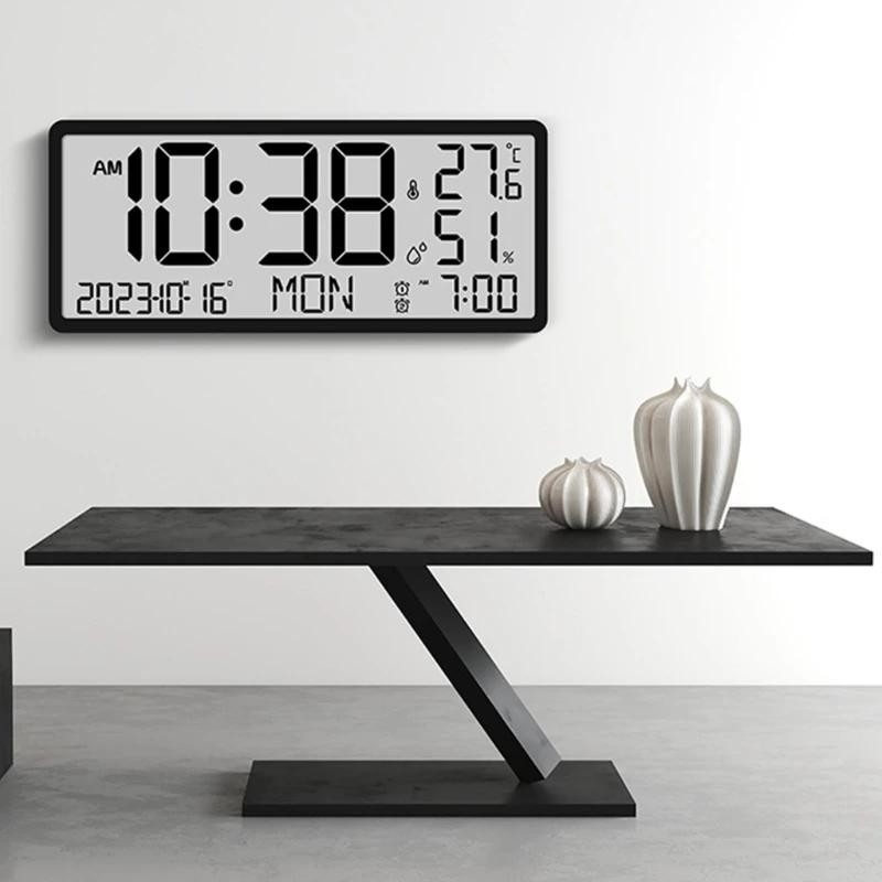 Large Battery Powered Digital Clock Versatile Bedroom Desktop Clock ...