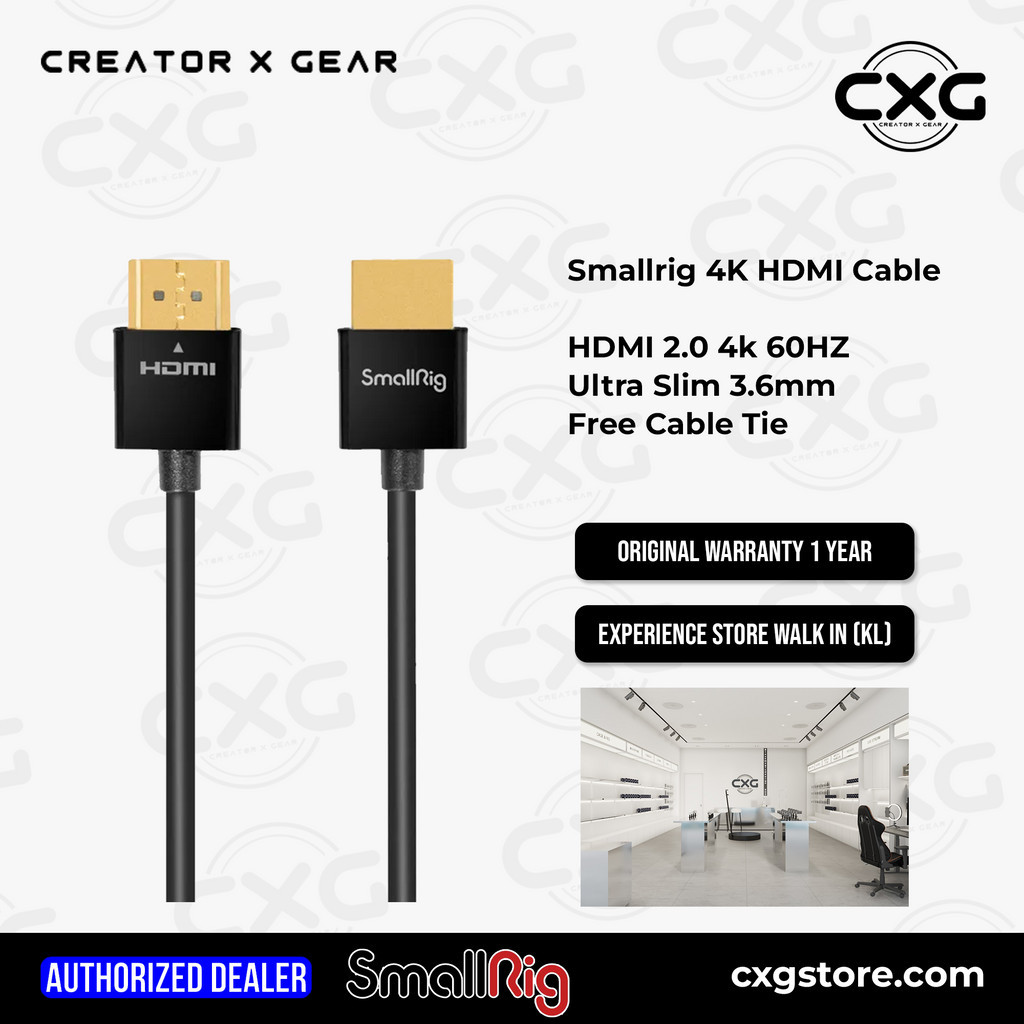 SmallRig Ultra Slim 4K 60Hz HDMI Cable Camera A-A / Micro HDMI A-D ...